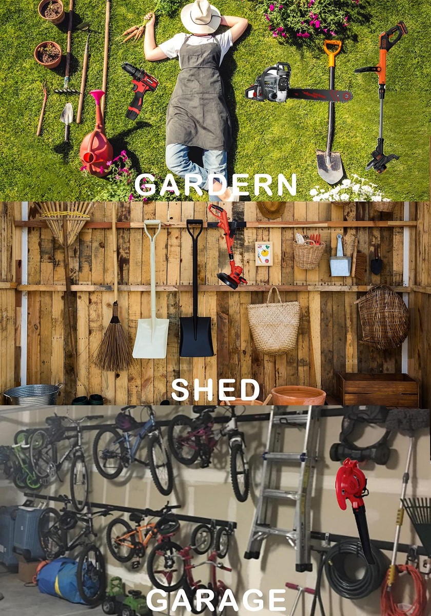 Wall Control Garage Tool Rack Whackers Holder Rack | Heavy Duty Trimmer ...