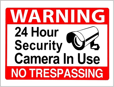 CCTV Camera WARNING Security Protection Metal garage surveillance ...