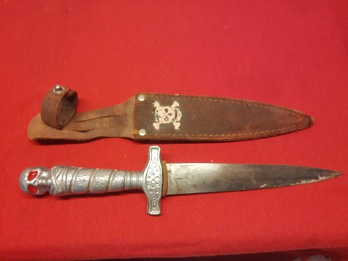 VTG JAPAN SKULL CROSS BONES MUMMY SACRIFICE DAGGER DIRK KNIFE & SHEATH ...