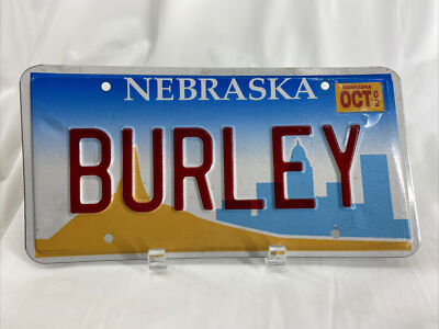 Vintage Vanity License Plate BURLEY Nebraska Personalized Auto Man-Cave ...