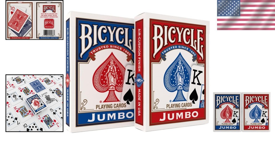Bicycle Jumbo Index Playing Cards: 2 Pack Large Print for Easy Reading ...