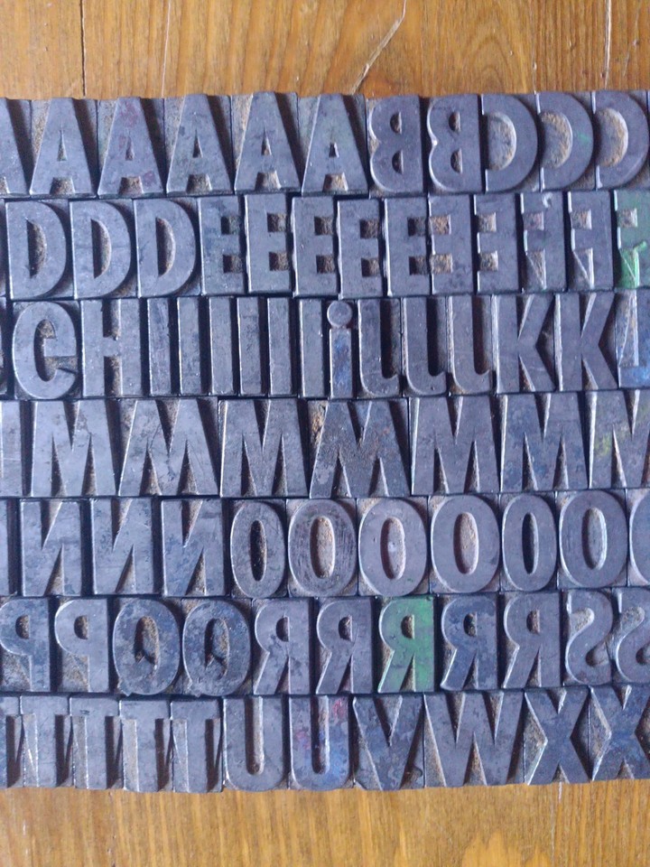 Vintage Metal Type Letterpress Printing Letters Lot Of 105 | eBay