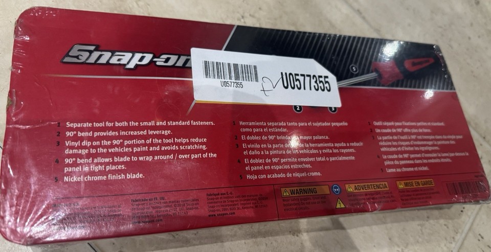 Snap On Trim Removal Tool ASG102BR 2 Piece Set *NEW* 90 Degree Angle ...