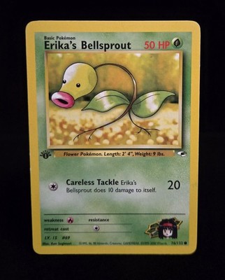 Pokémon TCG - ERIKA'S BELLSPROUT - 76/132 - 1ST EDITION - GYM HEROES ...