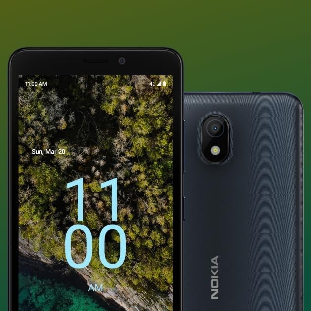 Nokia C100 Unlocked Android 12 Smartphone 32GB 2GB RAM 5.45" Navy Blue ...
