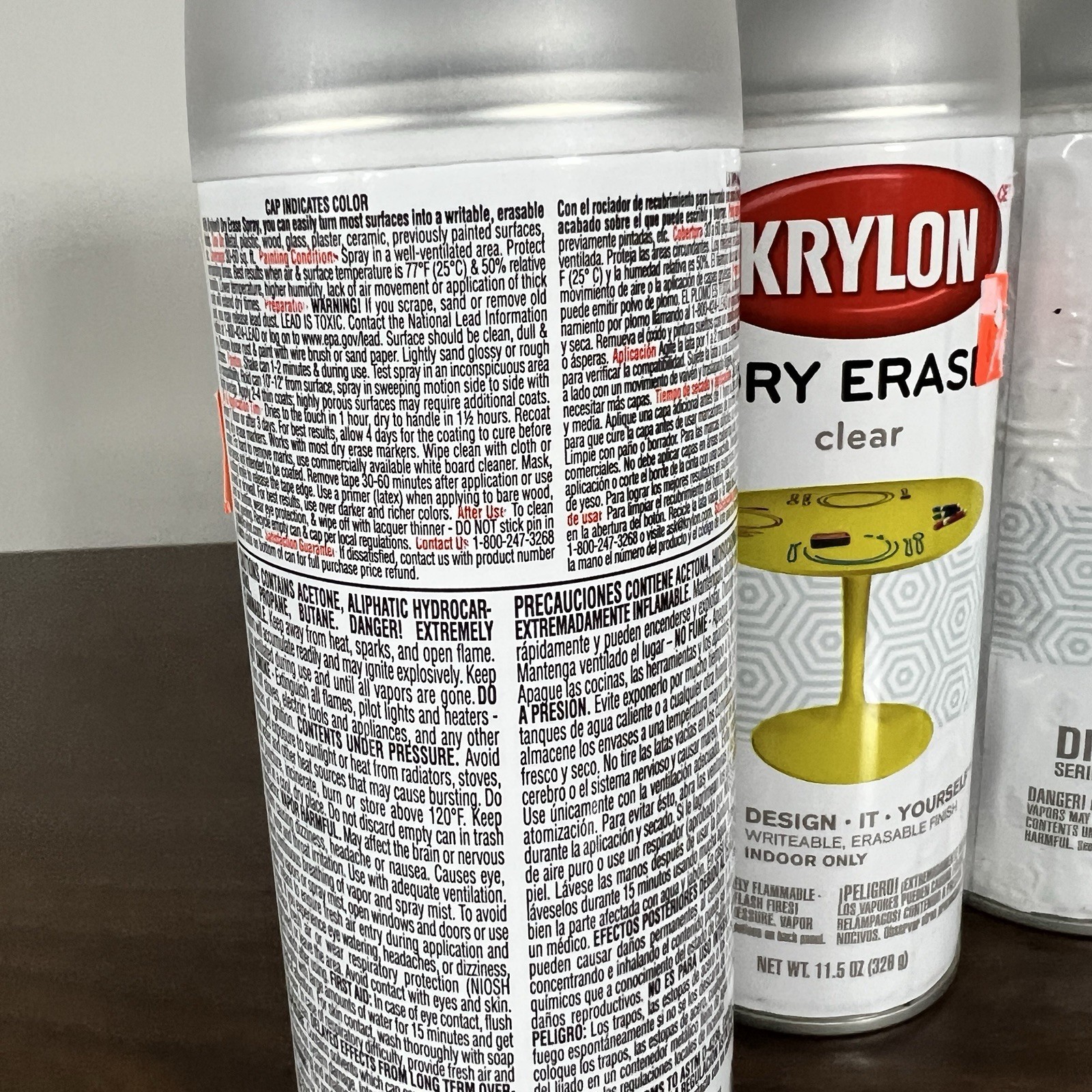 Krylon Dry Erase Clear Spray 11.5 oz Lot of 3 Writable Erasable Indoor ...