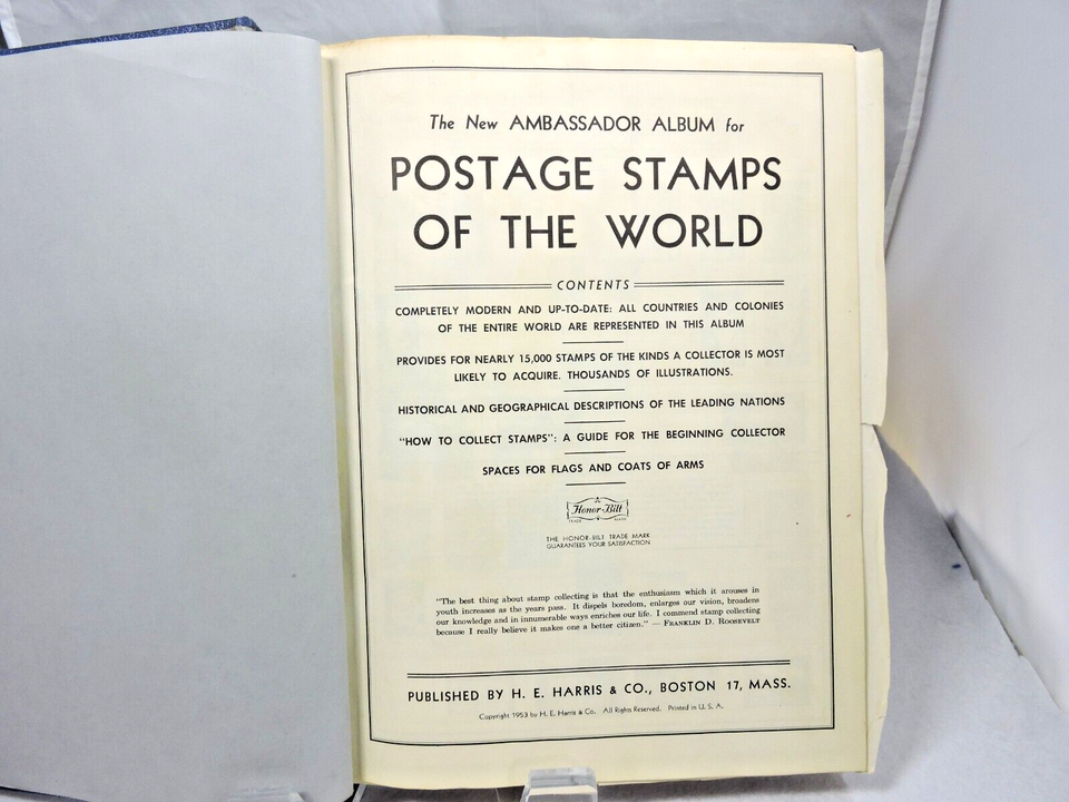 1959 AMBASSADOR ALBUM Postage Stamp Of The World H.E Harris - Lot of ...