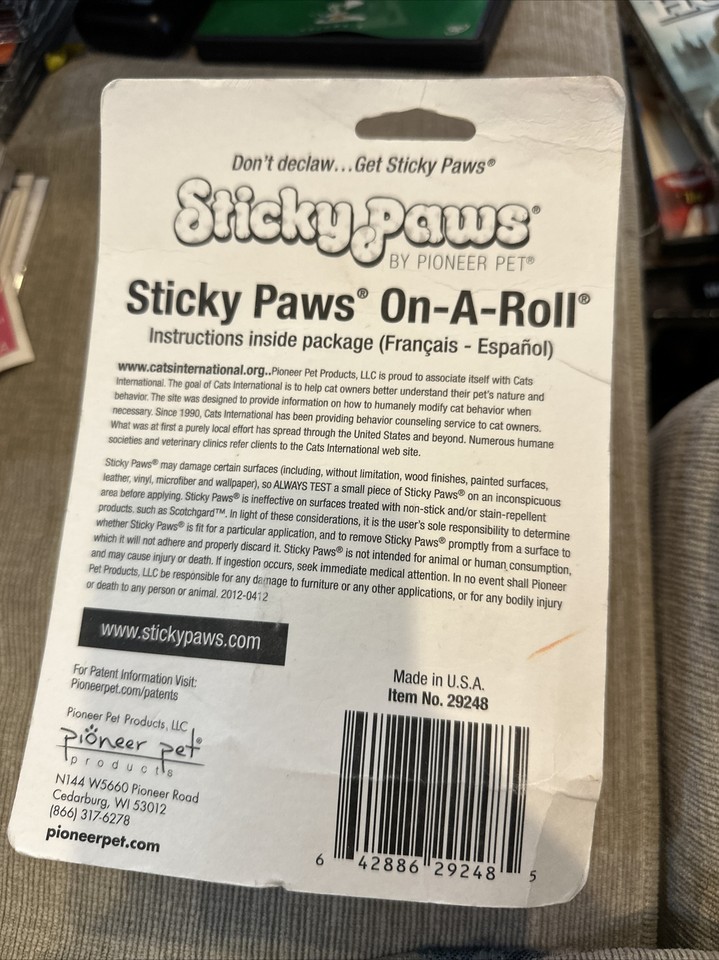 Sticky Paws on a ROLL Stop Cats Destroying Furniture Anti Scratch Cat ...