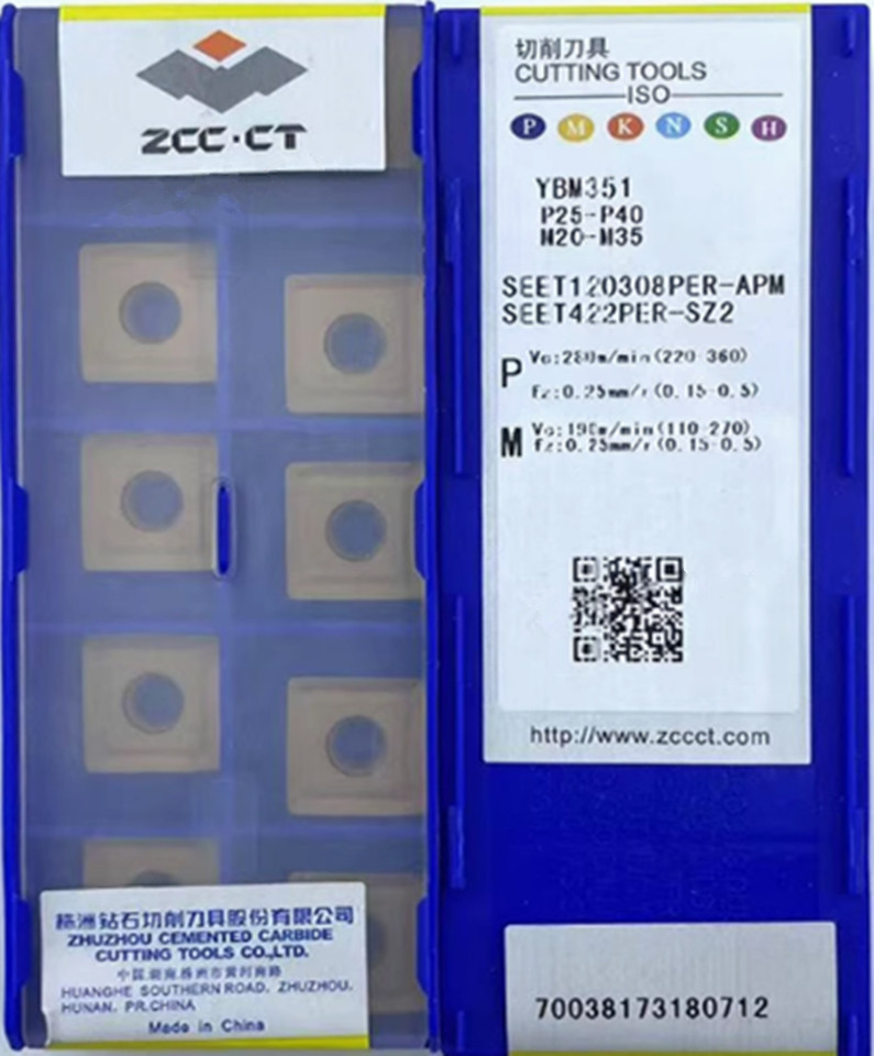 10pcs SEET120308PER-APM YBM351 ZCC.CT Tools CNC blade Carbide Inserts ...