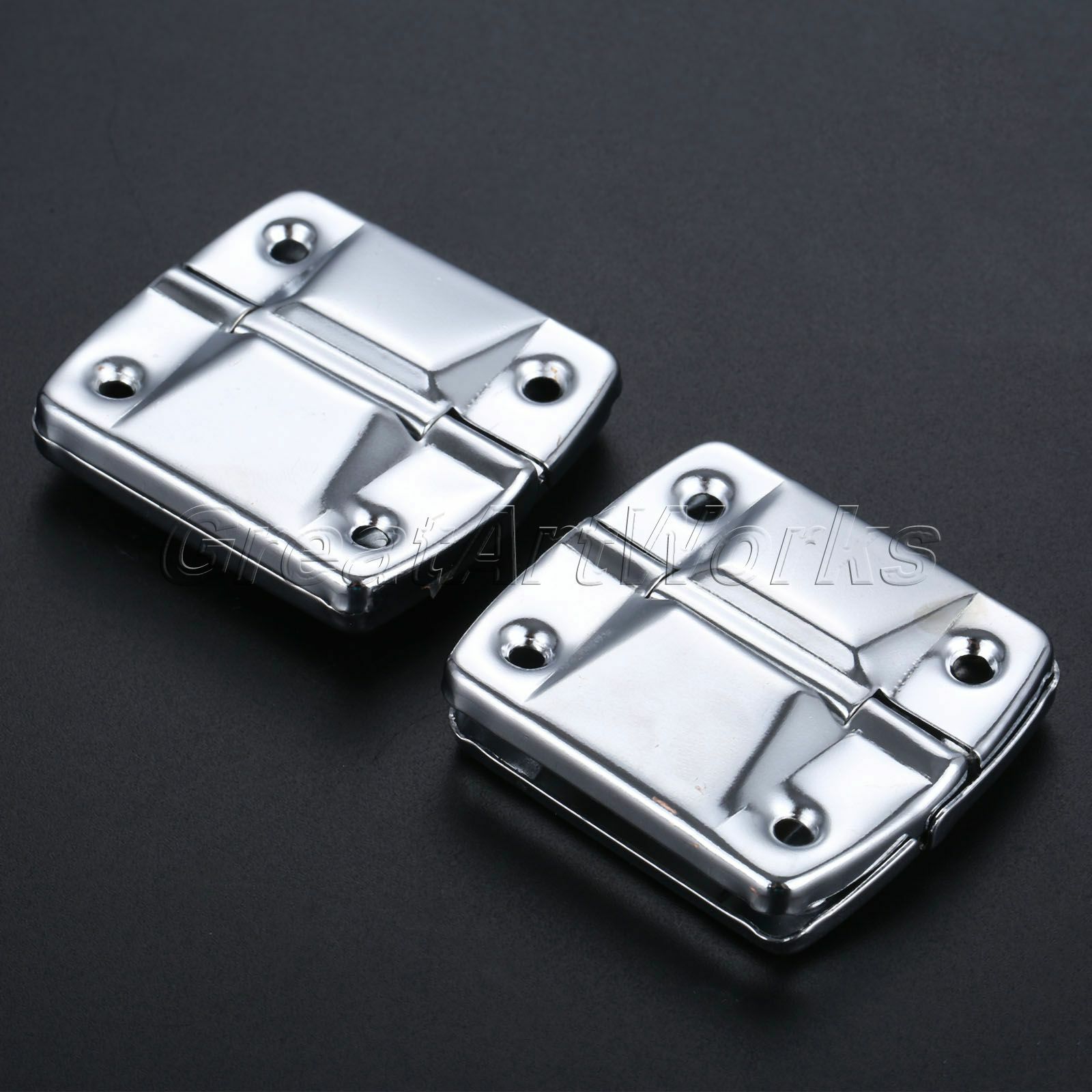 2X Flight Case Suitcase Hinge Metal Silver Tone Cabinet Toolbox Support ...
