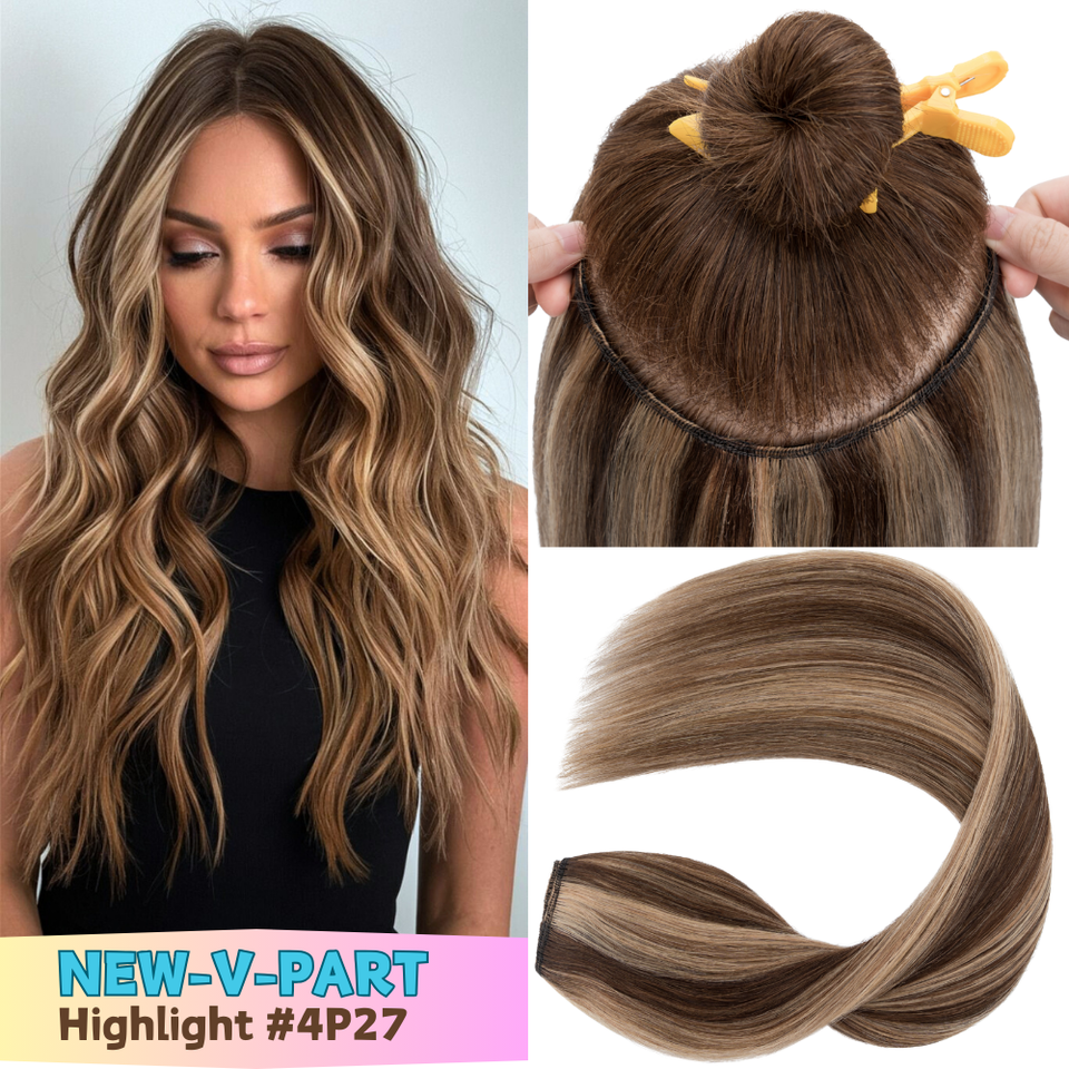 V-Part 22" One Piece U Shape THICK Clip in 100% Real Remy Human Hair ...