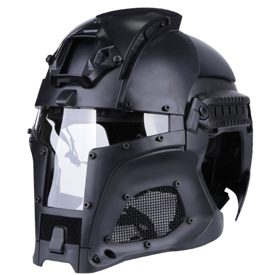Tactical Retro Medieval Iron Warrior NVG Helmet Paintball Full Face ...