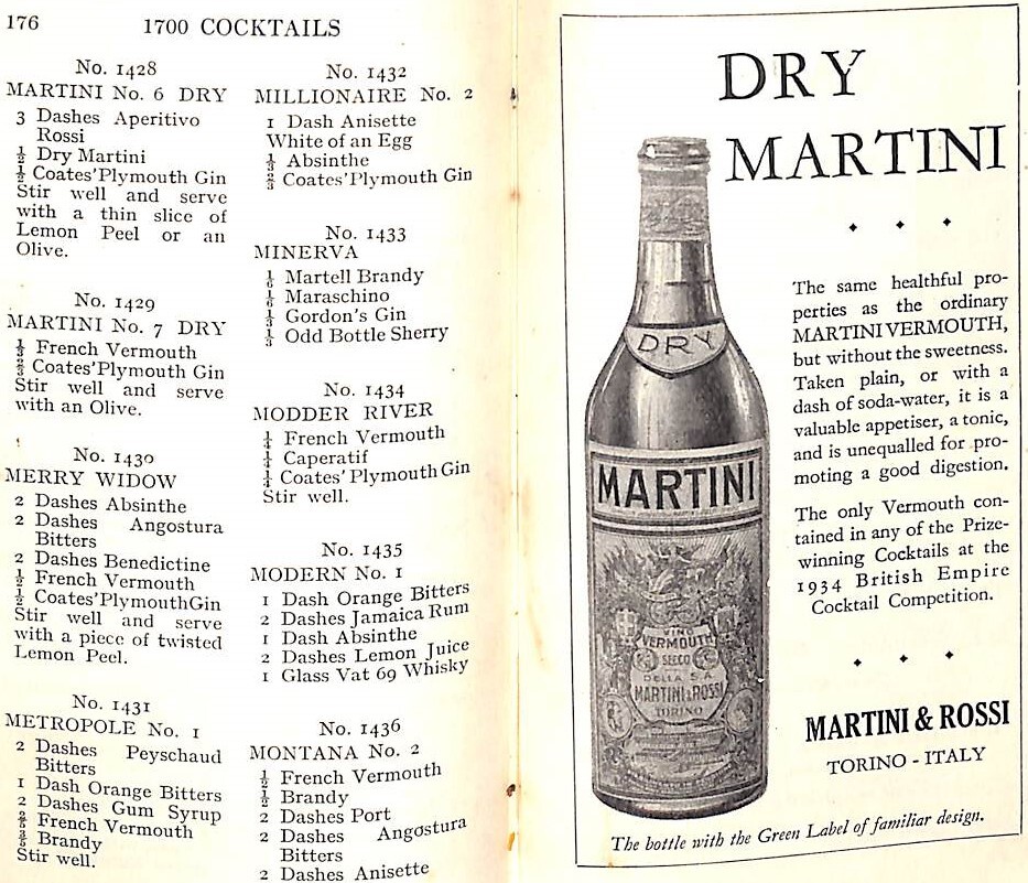 "1700 [Seventeen Hundred] Cocktails For The Man Behind The Bar" 1934 DE ...