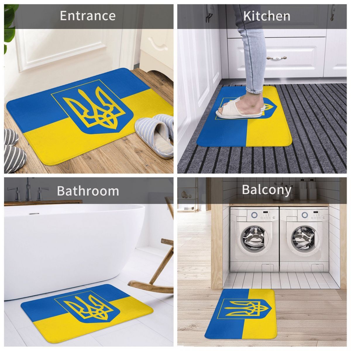 Ukraine Ukrainian Bedroom Mat Trident Tryzub Doormat Kitchen Carpet ...