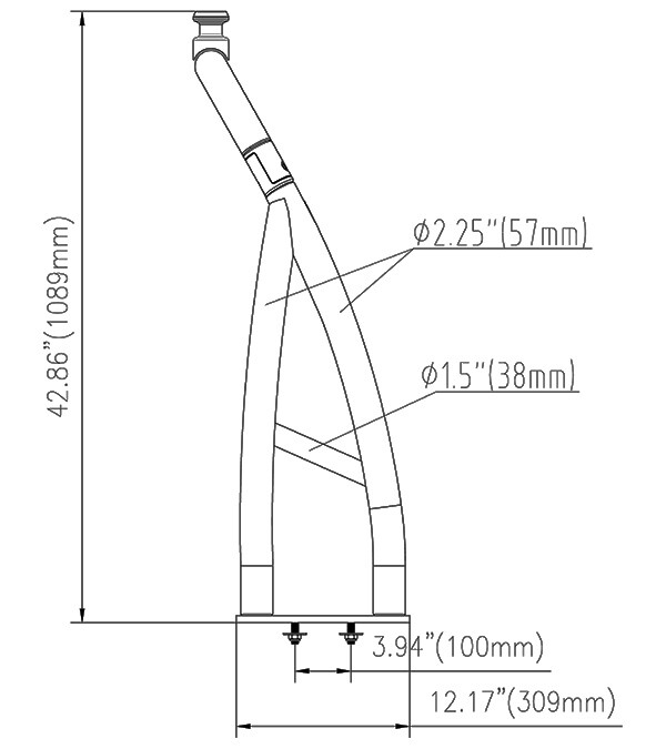 Origin Aluminum Black Ski Tow Bar for Pontoon Boats Outboard Motor ...