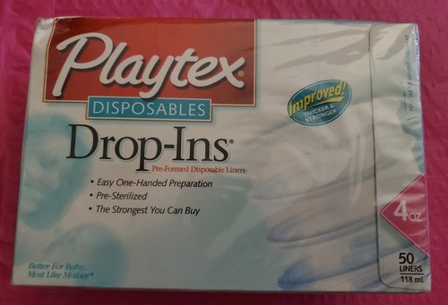 Playtex Disposable Drop-Ins Liners Nurser Baby Bottles 4 Oz 50 Count ...