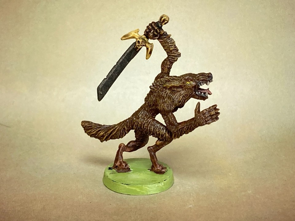 WOTC Painted WEREWOLF TROOPER Chainmail RARE Set 4 mini Pathfinder AD&D ...