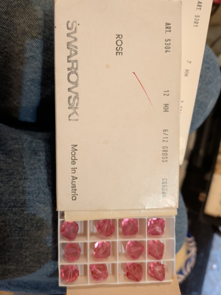 Factory Pack NOS 80`s Swarovski Rose 12mm Round Bicone 5304 Beads ...
