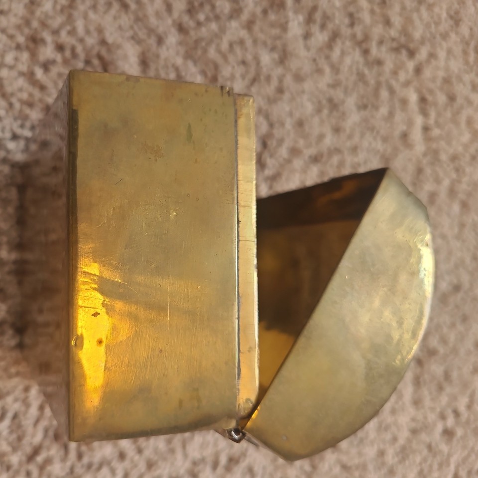 Vintage Copper and Brass Half Round treasure, trinket, storage chest ...