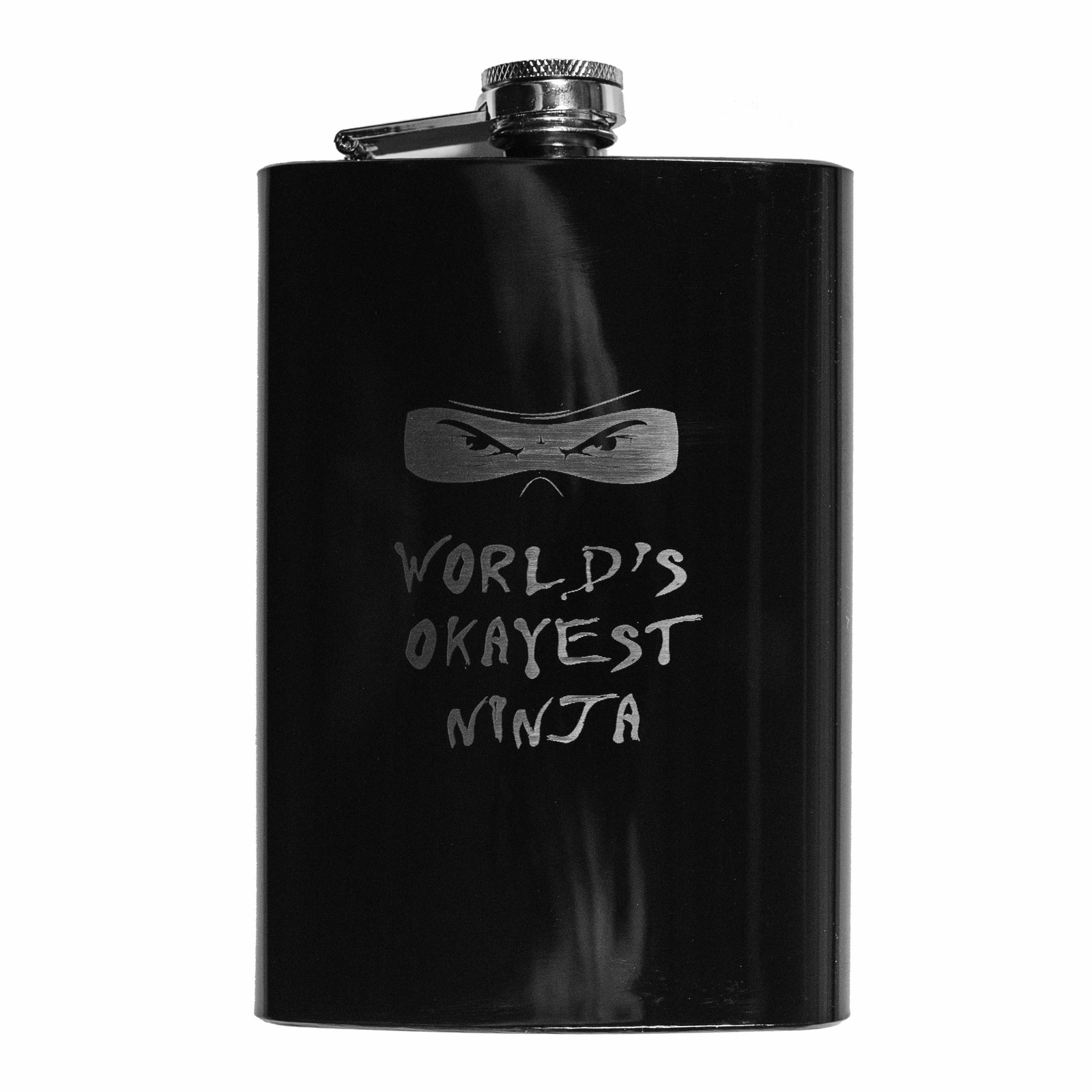 8oz BLACK World's Okayest Ninja Flask | eBay