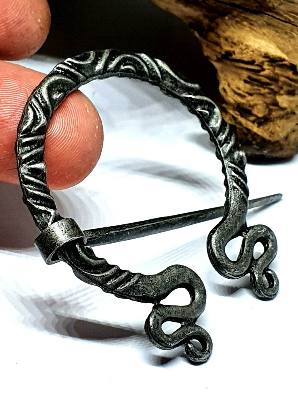 Snake Shawl Pin Viking Brooch Cloak Clasp Norse Medieval Penannular ...