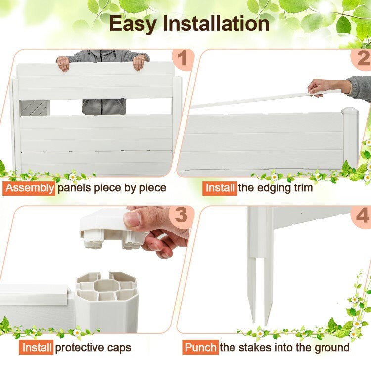 Patio Outdoor Garden 2-panel Privacy Fence Screen Heavy Duty w/5 Ground ...