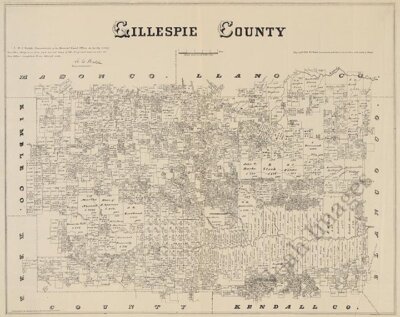 Map of Gillespie County Texas 16x20 | eBay