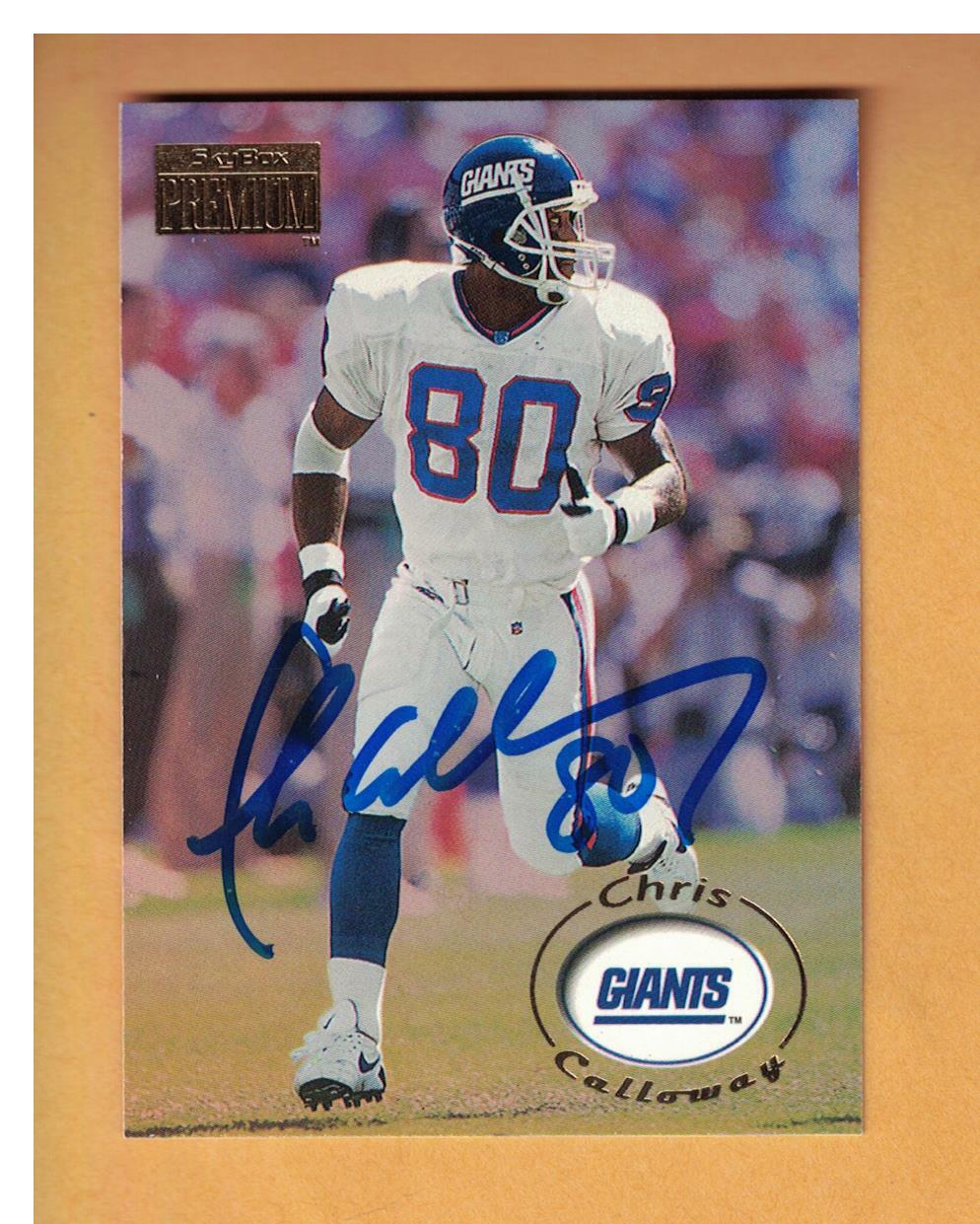 CHRIS CALLOWAY AUTOGRAPHED 1996 SLYBOX FOOTBALL CARD SIGNED NEW YORK ...