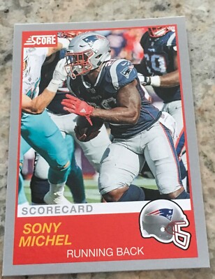 2019 SCORE SONY MICHEL SCORECARD NEW ENGLAND PATRIOTS | eBay