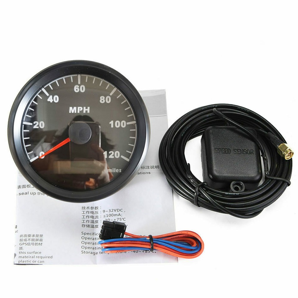 2 Gauge Set 85MM GPS Speedo 120MPH Car Odometer Pulse Signal Tacho ...