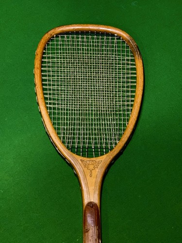 RARE ANTIQUE FLAT TOP WOOD TENNIS “OXFORD” RACKET c1880’s DOUBLE STRUNG ...