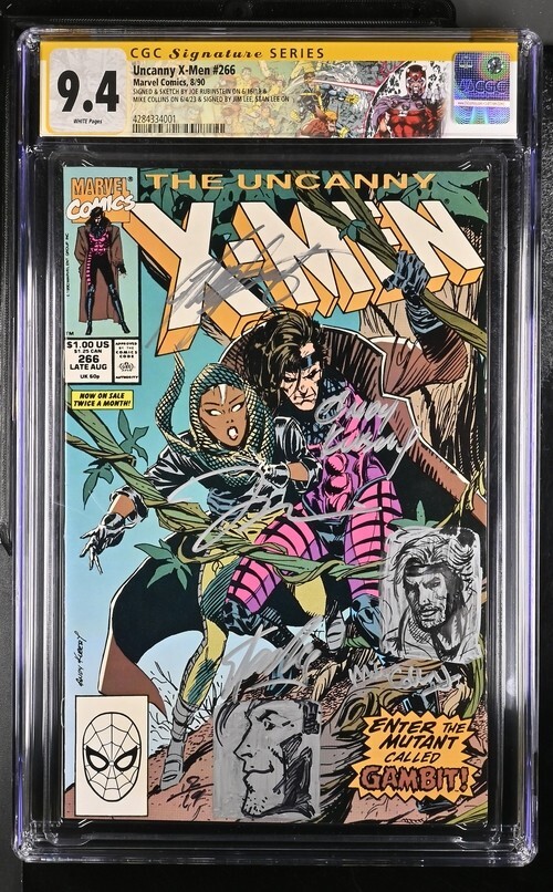 Uncanny X-Men #266 9.4 CGC Signed 6X STAN LEE JIM LEE & COLLINS 1st ...