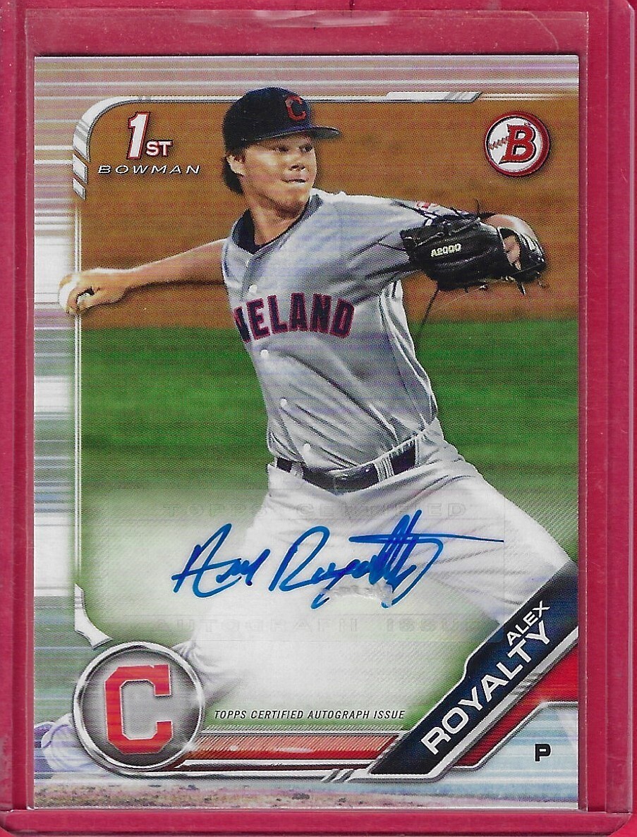 ALEX ROYALTY 2019 Topps 1st Bowman Prospect AUTO PA-AR Cleveland ...