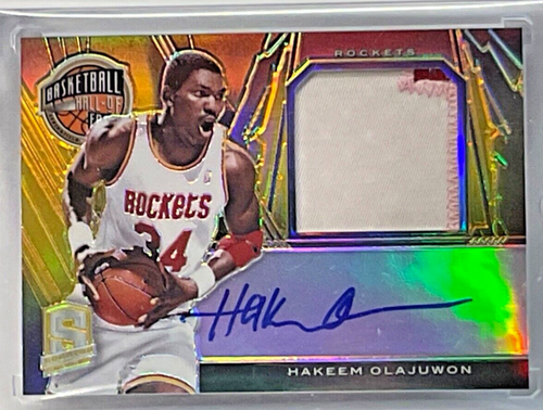 2013-14 SPECTRA HAKEEM OLAJUWON AUTO PATCH #/10 GOLD PRIME HOUSTON ...
