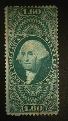 U S Stamps Revenues Scott R79c one dollar sixty cents used cv 180.00 DB ...