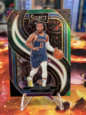 2024-25 Select JALEN BRUNSON Premier Level TRI-COLOR Prizm Green White ...