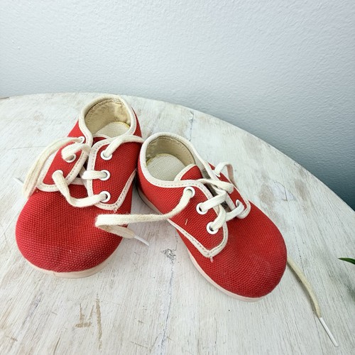 Vintage Little Imp Baby Shoes With Original Box 1947 Red Canvas ...