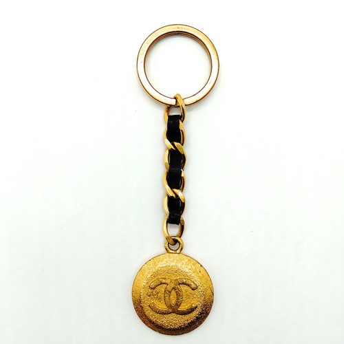 Chanel Key Ring Gold Black 95A 1943827 | eBay