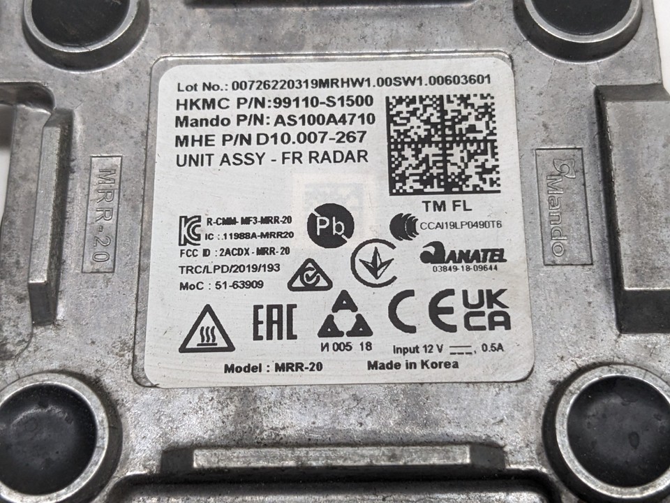 Hyundai Santa Fe Adaptive Cruise Distance Sensor Radar 2021 - 2023 ...