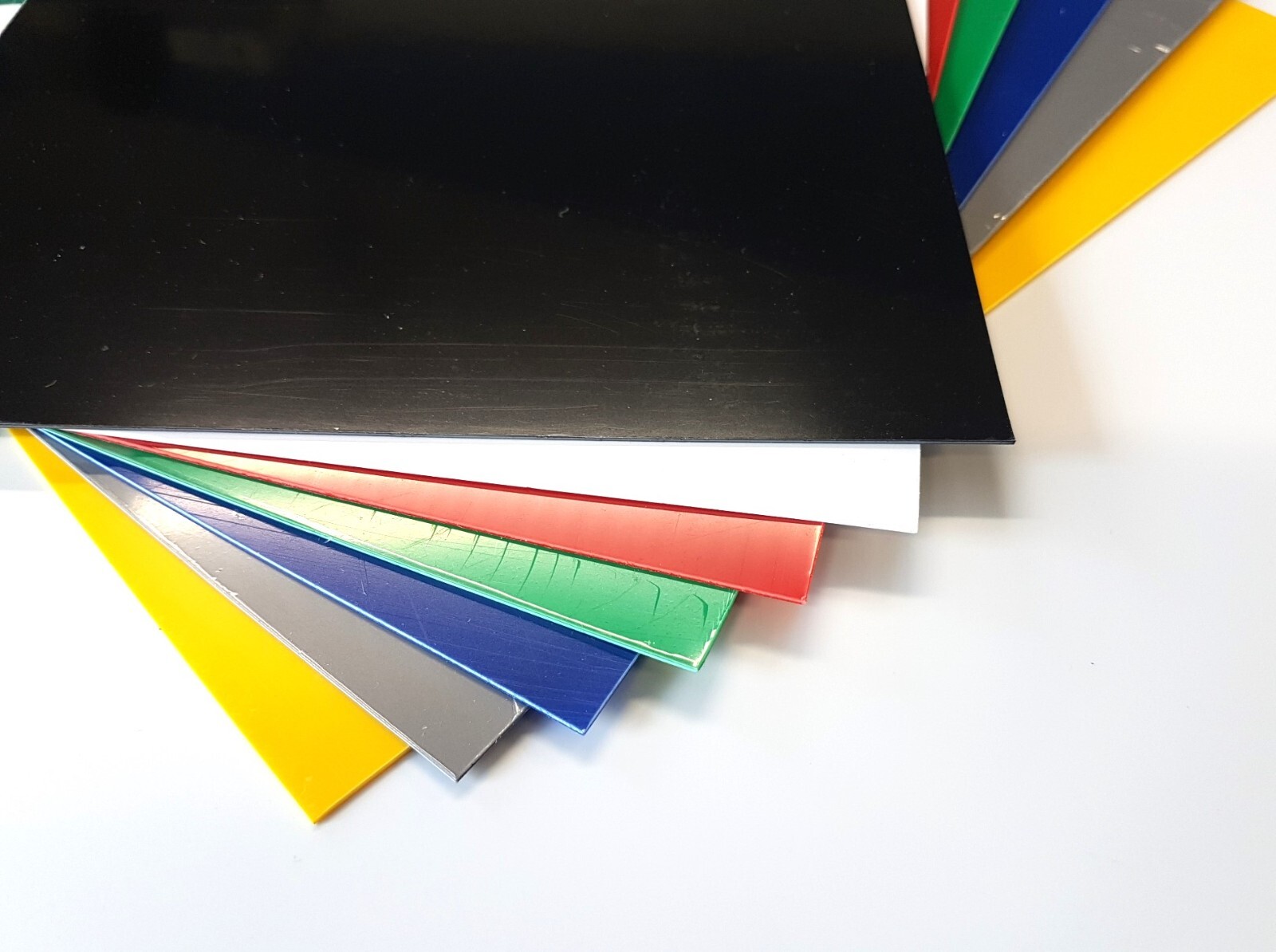 Plastic Sheet Polystyrene 1mm Blue Red Yellow Green Grey Black or White ...