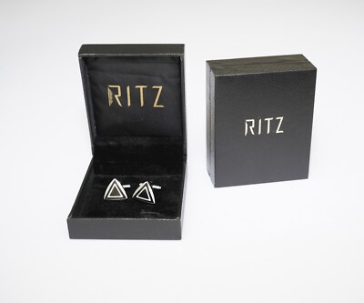 Ritz The Label Triangle Black and Silver Cufflinks | eBay Australia