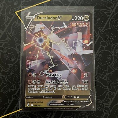 Pokemon TCG Evolving Skies Duraludon V Full Art Ultra Rare Card 122/203 ...