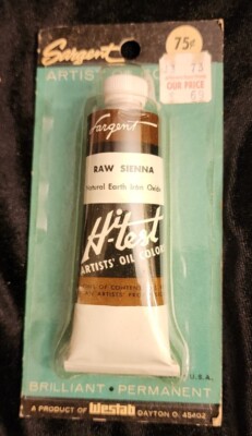 VINTAGE Sargent Hi-Test Oil Paint Raw Sienna NEW SEALED Made in USA | eBay