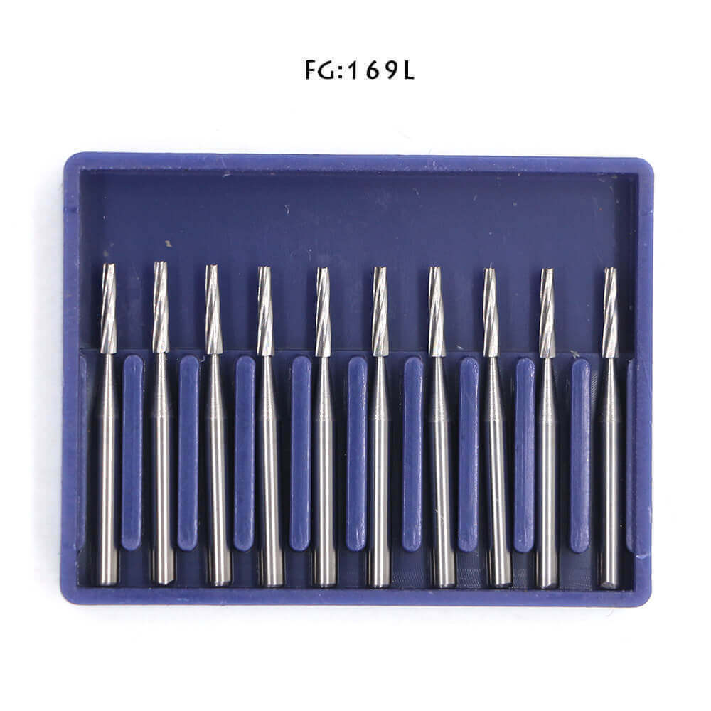 50 pcs Dental bur Carbide Burs FG169L Friction Grip F high speed ...