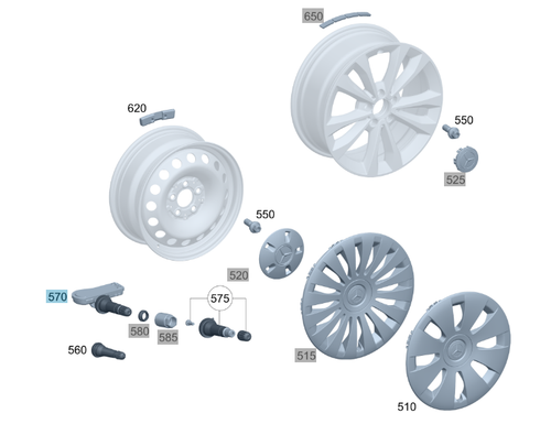 Genuine Mercedes-Benz Tyre Pressure Sensor VITO 447 A4479051704 for ...