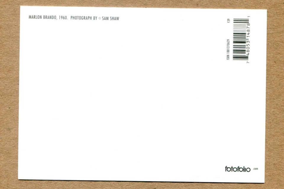 MARLON BRANDO, 1960 Photo by Sam Shaw FOTOFOLIO POSTCARD | eBay