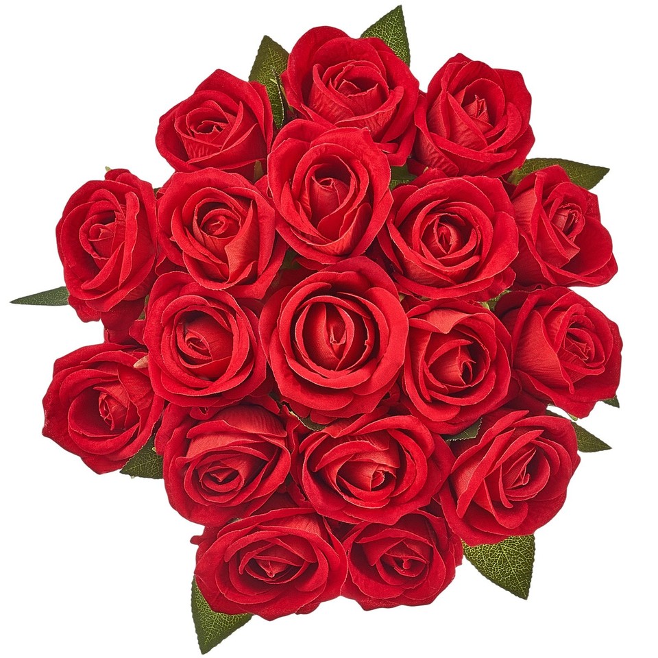 VEVOR Artificial Flowers, 60 pcs Real Looking Red Foam Fake Roses Bulk ...