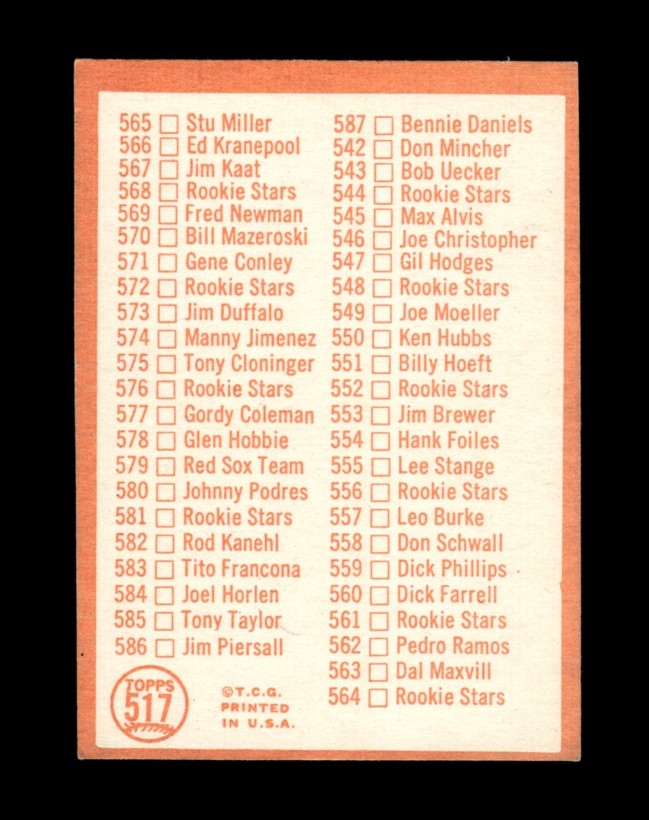 1964 Topps Set-Break #517 Checklist 7 EX-EXMINT *GMCARDS* | eBay