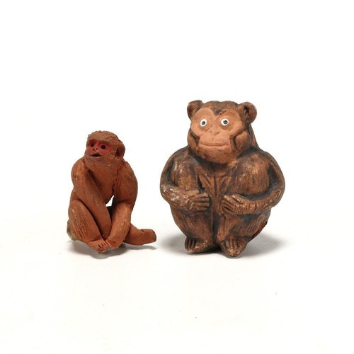 Monkey Pottery Doll & Clay Bell Set Showa Retro Folk Art Used | eBay