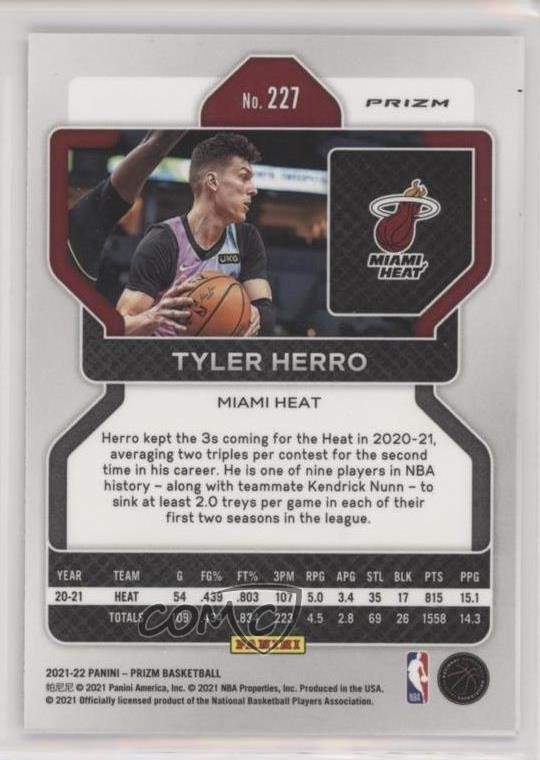 2021-22 Panini Prizm Silver Wave Prizm Tyler Herro #227 | eBay